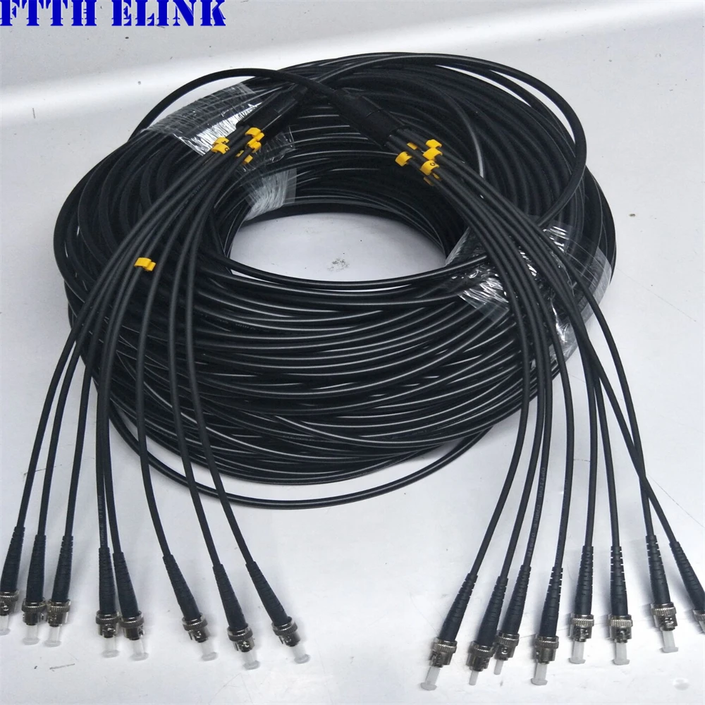 8 core TPU Armored fiber patchcord 60M-120M LSZH SM black 8C SC LC FC ...