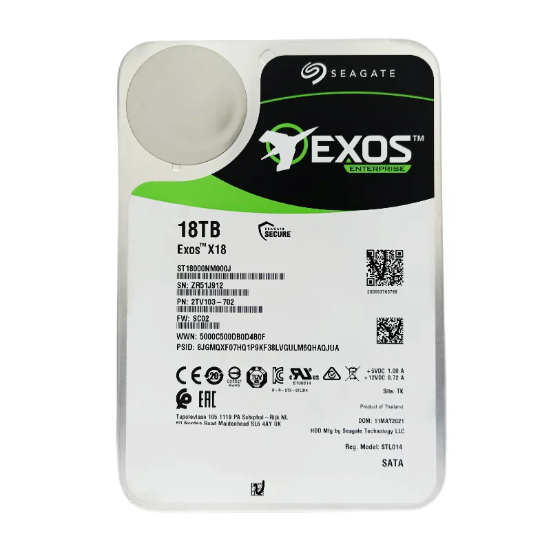 New Seagt 18tb/16tb/14tb Hdd Exos X18 St18000nm000j 7200 Rpm Sata 6gb/s ...