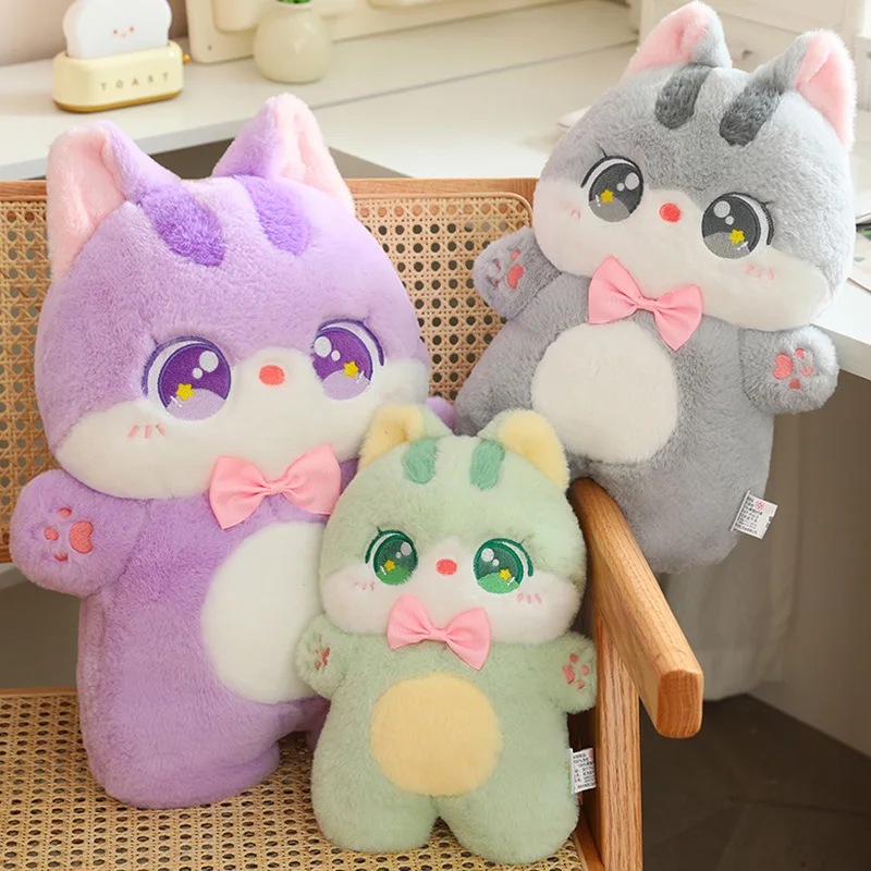 30-40-50cm-Standing-Big-Eyes-Cat-Plush-Pillow-Stuffed-Colorful-Kawaii ...