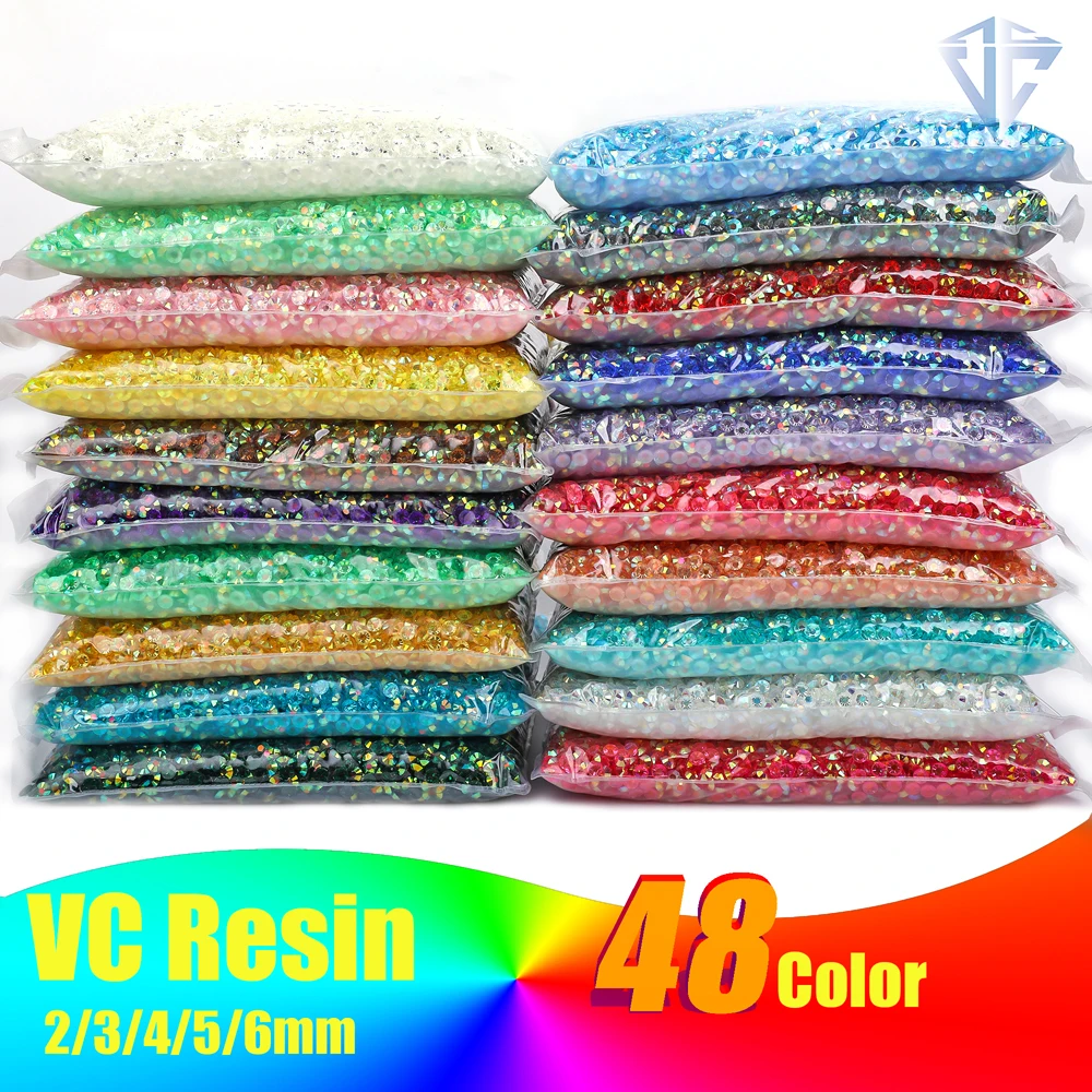 Wholesale-Flatback-AB-Silver-bottom-Resin-Non-hotfix-Rhinestones-in ...