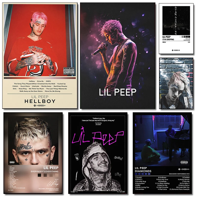 Lil-Peep-album-Poster-Music-Album-poster-Fan-gift-Canvas-printing ...