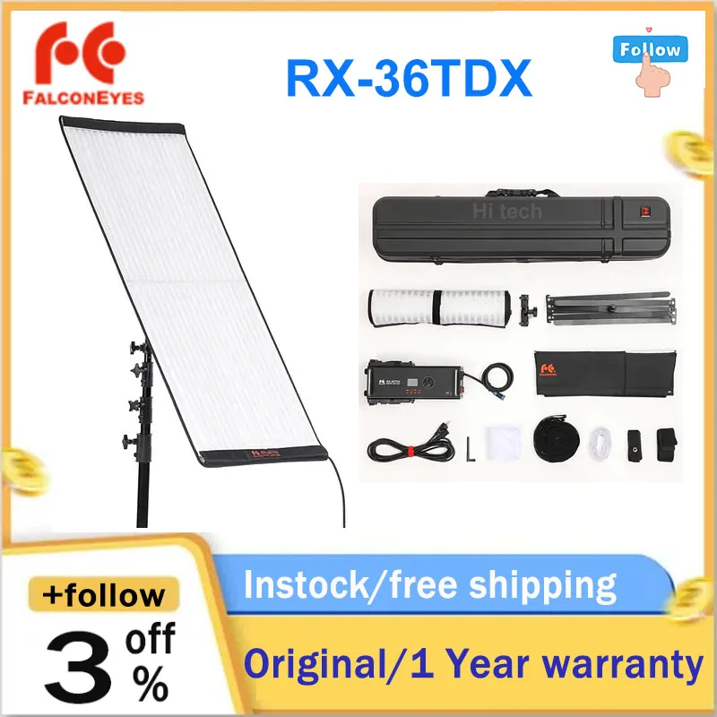 Falcon-Eyes-RX-36TDX-240W-Bi-Color-3000K-5600K-LED-Photo-Video-Light ...