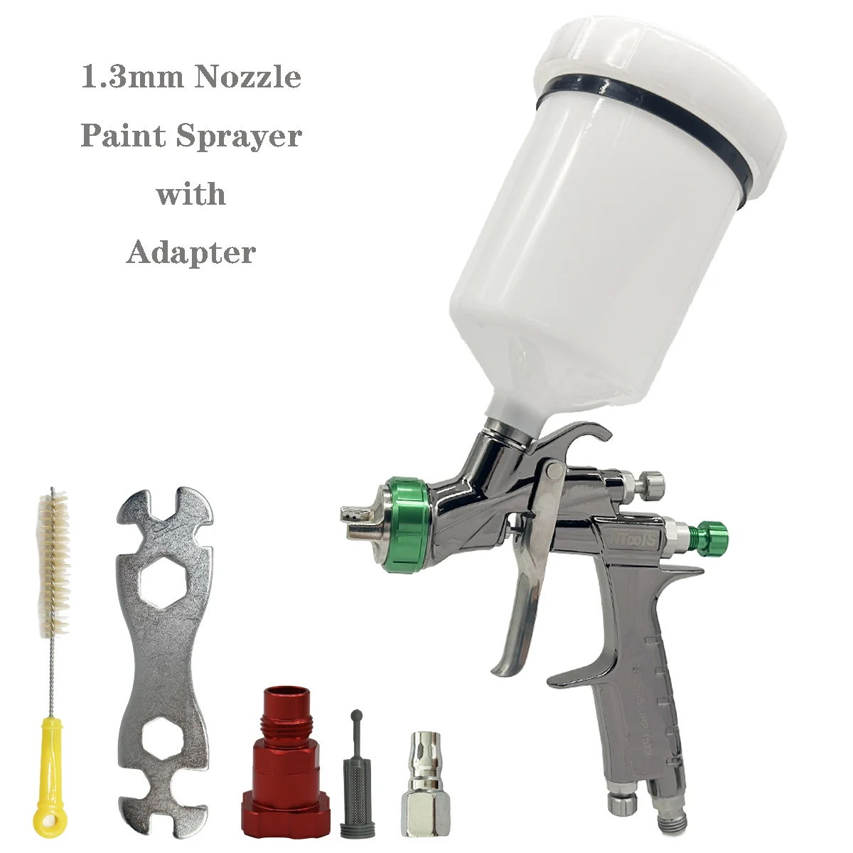 W-400 Spray Gun Car Finish Painting Tool 1.3mm Nozzle 600cc Cup Air ...
