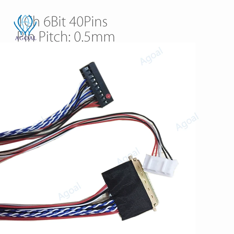 Universal 1ch 6bit 40pins lvds cable 300mm LP140WH1 screen cable 0.5mm ...