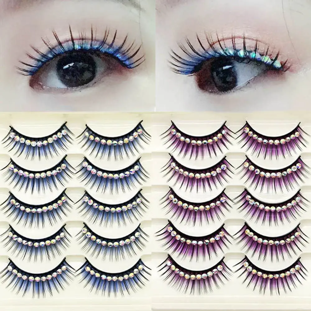 5-Pairs-3D-Fake-Eye-Lashes-With-Shiny-Rhinestones-Dense-Exaggeration ...