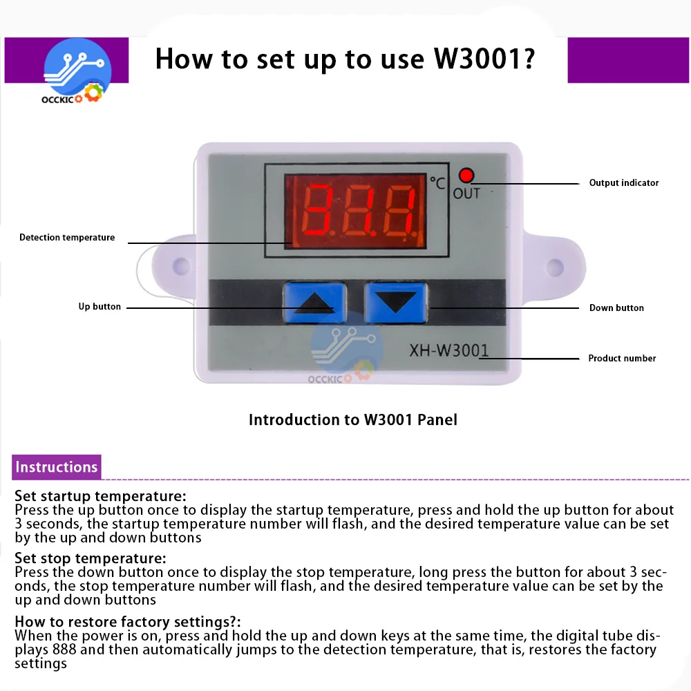 Xh-W3001/W3002 Digitális Led Vezérlőhőmérséklet Mikrokomputer ...