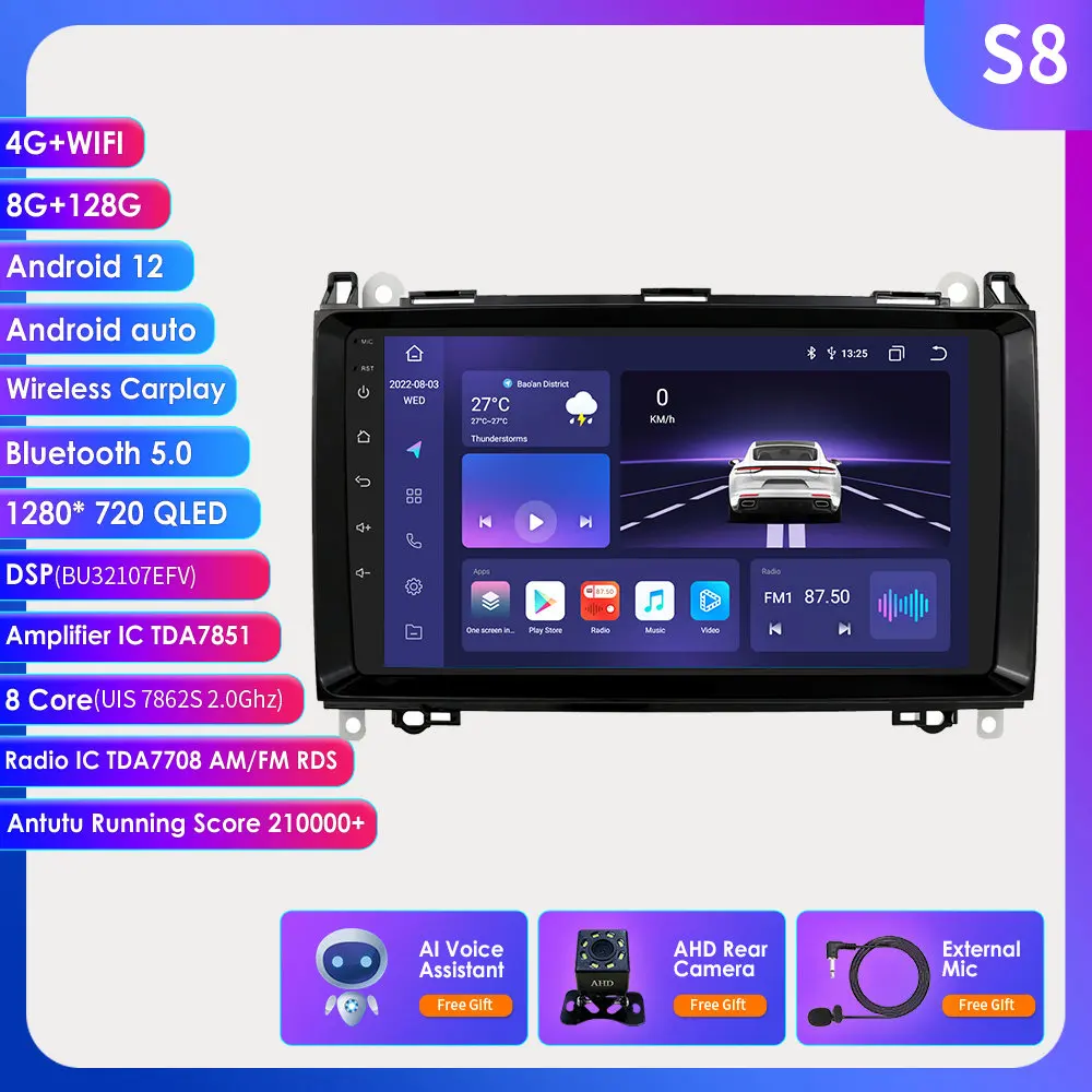 Android Car Radio Carplay for Mercedes Benz B200 Sprinter W906 W639 AB ...
