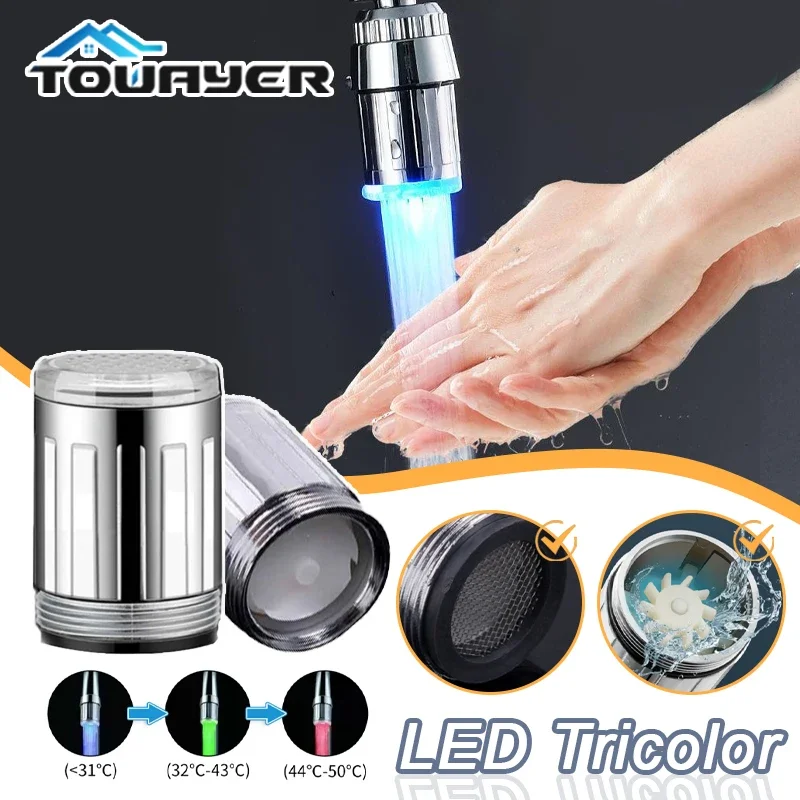 7-Colors-LED-Water-Faucet-Stream-Light-Kitchen-Bathroom-Shower-Tap ...