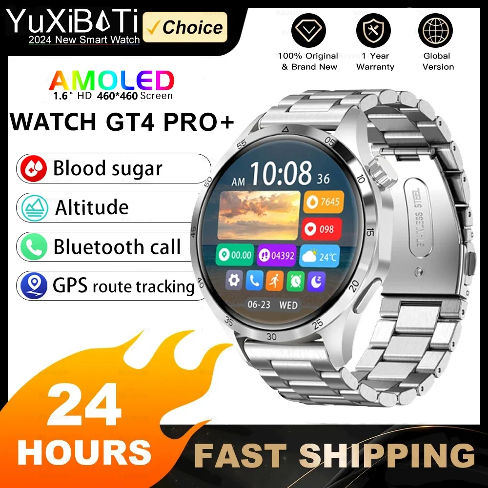 GT4-Pro-Smartwatch-para-homens-rel-gios-esportivos-trajet-ria-GPS-tela ...