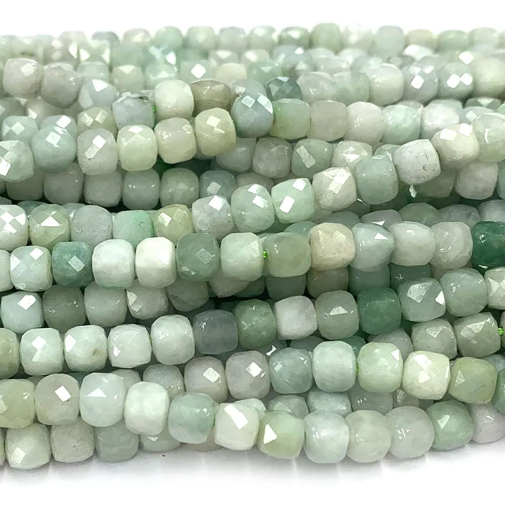 Veemake-Green-Jadeite-Jade-Faceted-Irregular-Cube-Small-Beads-For ...