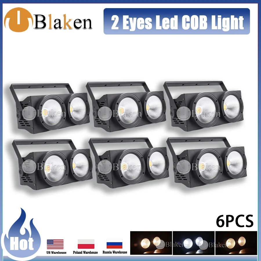 No-Tax-6Pcs-COB-LED-2x100W-Audience-DMX-Light-2-Eyes-COB-Blinder-Light ...