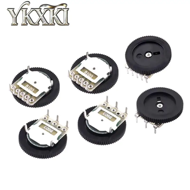 20pcs Gear Dial Potentiometer 3pin 5pin 1K 2K 5K 10K 20K 50K 100K 500K ...