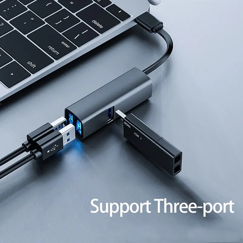 3-Ports-USB-Hub-Aluminum-Mini-Portable-High-Speed-Data-Transfer-3-Slot ...