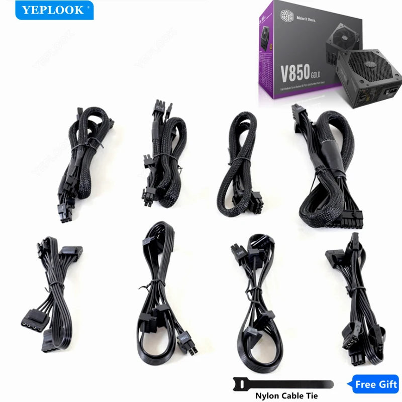 Modular Power Cable for Cooler Master V550 V650 V750 V850 Gold Fully GPU PCIe 8Pin 6+2Pin CPU 4 ...