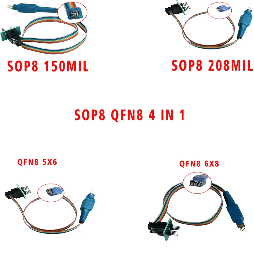 QFN8 SOIC8 SOP8 208 MIL Probe Line For EEPROM 93CXX/25CXX/24CXX circuit ...