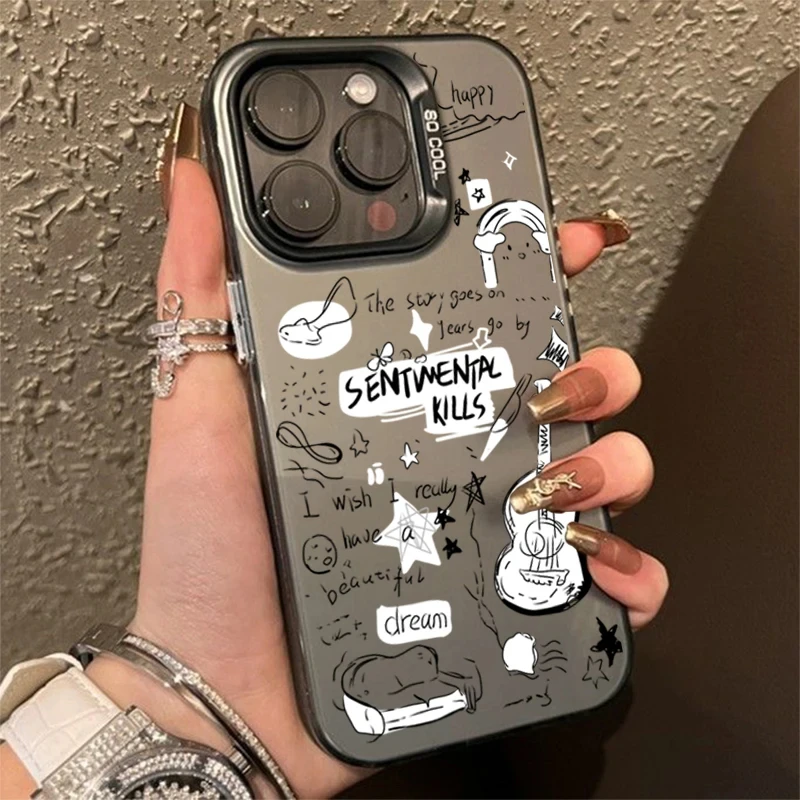 Cute-Doodle-Silicone-Drop-proof-Phone-Case-For-iPhone-11-12-13-14-15 ...