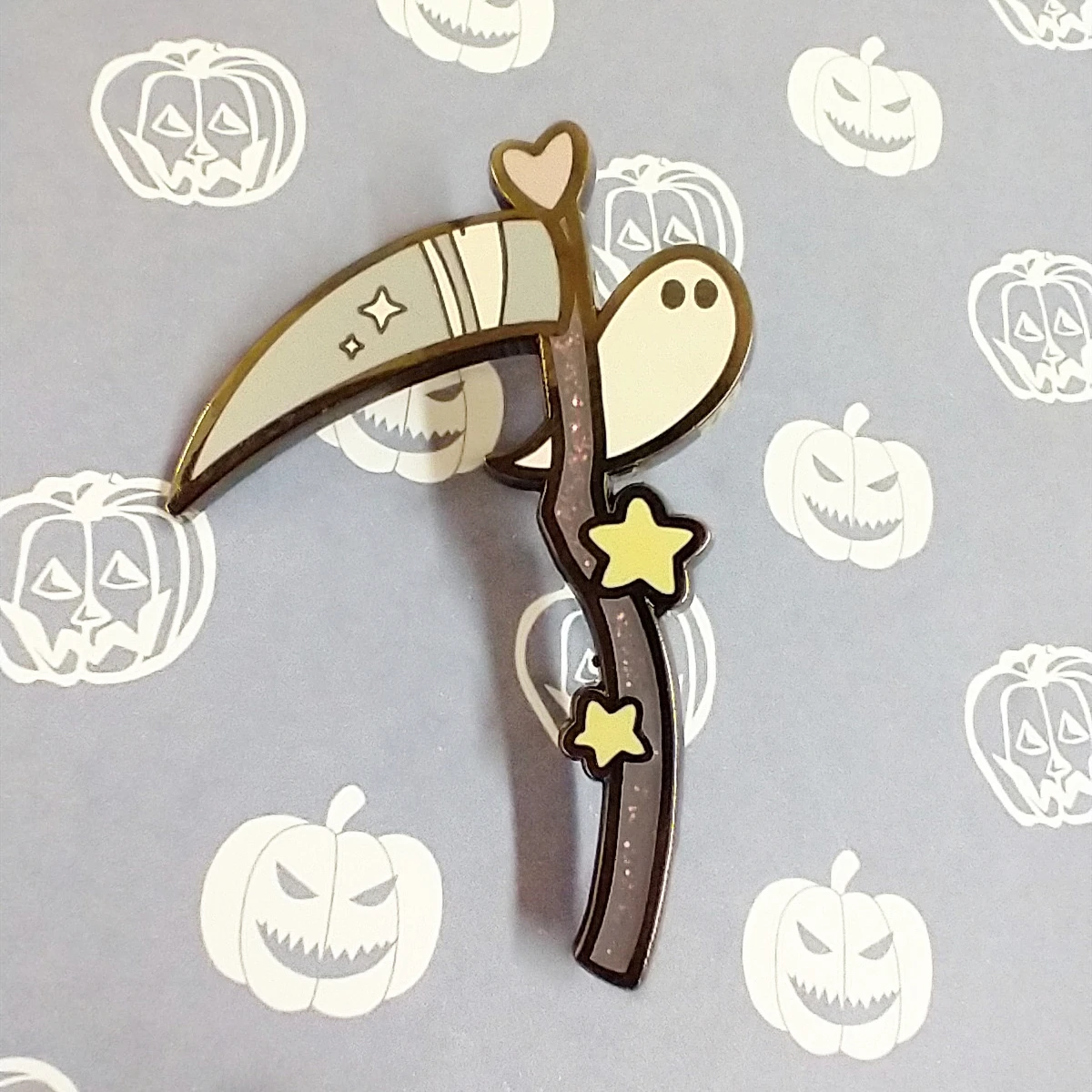 Funny-Sparkling-Scythes-Ghost-Hard-Enamel-Pin-Cartoon-Cute-Horror ...