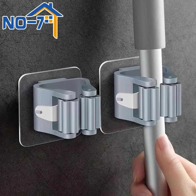 Mop Holder Self adhesive Broom Stand Wall Mounted Mop Support Sweeping ...