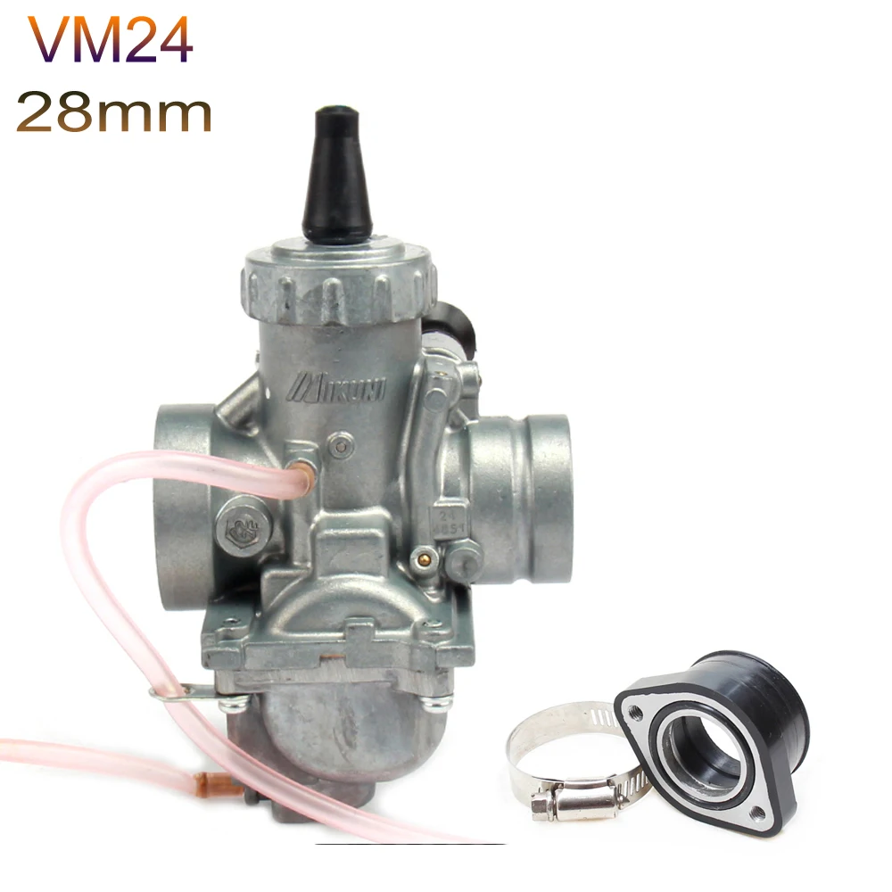Mikuni VM24 Carburetor PE28 28mm Carb with Rubber Adapter For 125 140 150 160cc Dirt Pit Bike ...
