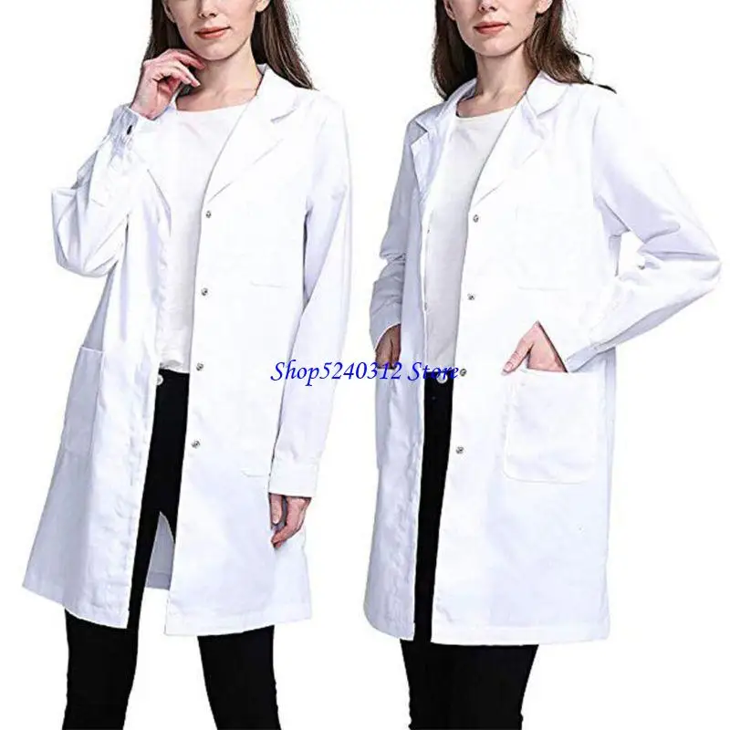 634C Womens Single Breasted Lab Coat Medical Doctor Blouse Student ...
