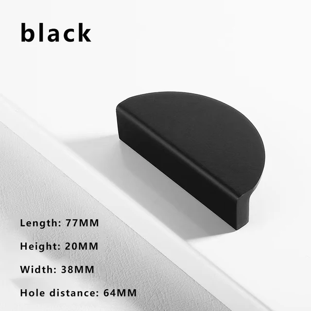 1PC Wardrobe Door Handle Semi-circle Pair Mounted Drawer Cabinet Door ...