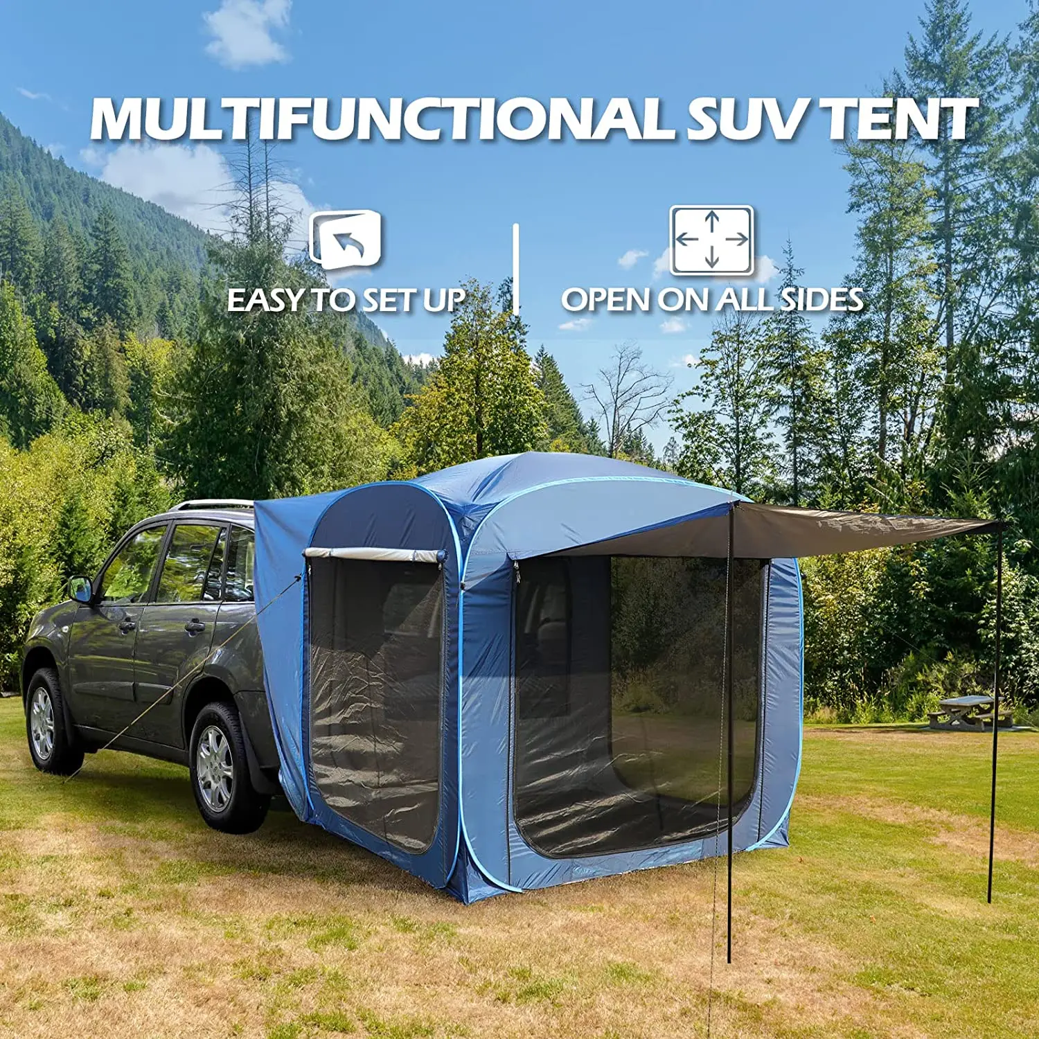 POP-UP-SUV-Car-tailgate-tent-Outdoor-Sun-Shelter-Waterproof-Rainfly ...