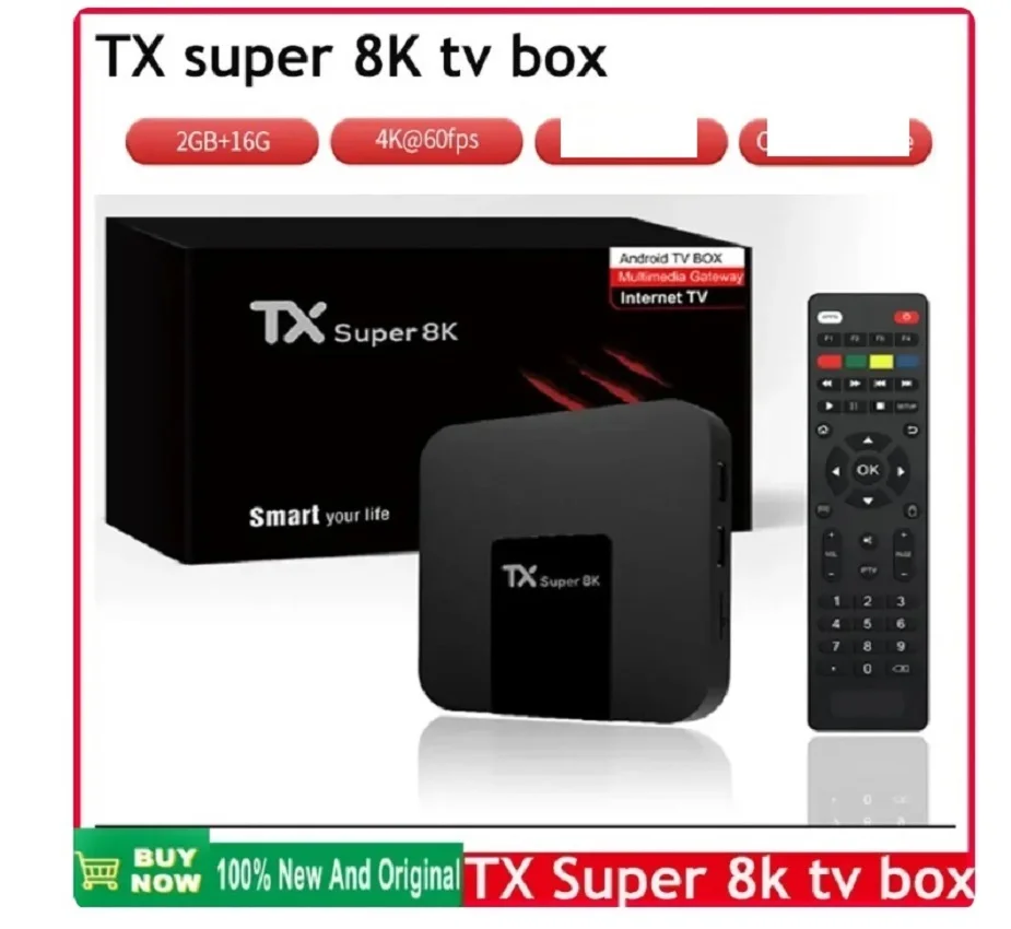 TX-Super-8K-Smart-Android-10-Set-Top-TV-Box-Media-2GB-16GB-Wifi-RK3228 ...