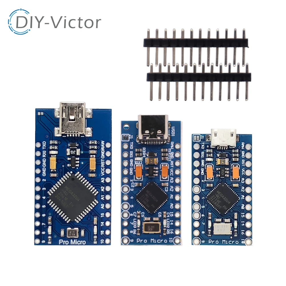 New Pro Micro 3.3V 8Mhz For Arduino ATmega32U4 5V/16MHz Module With 2 ...
