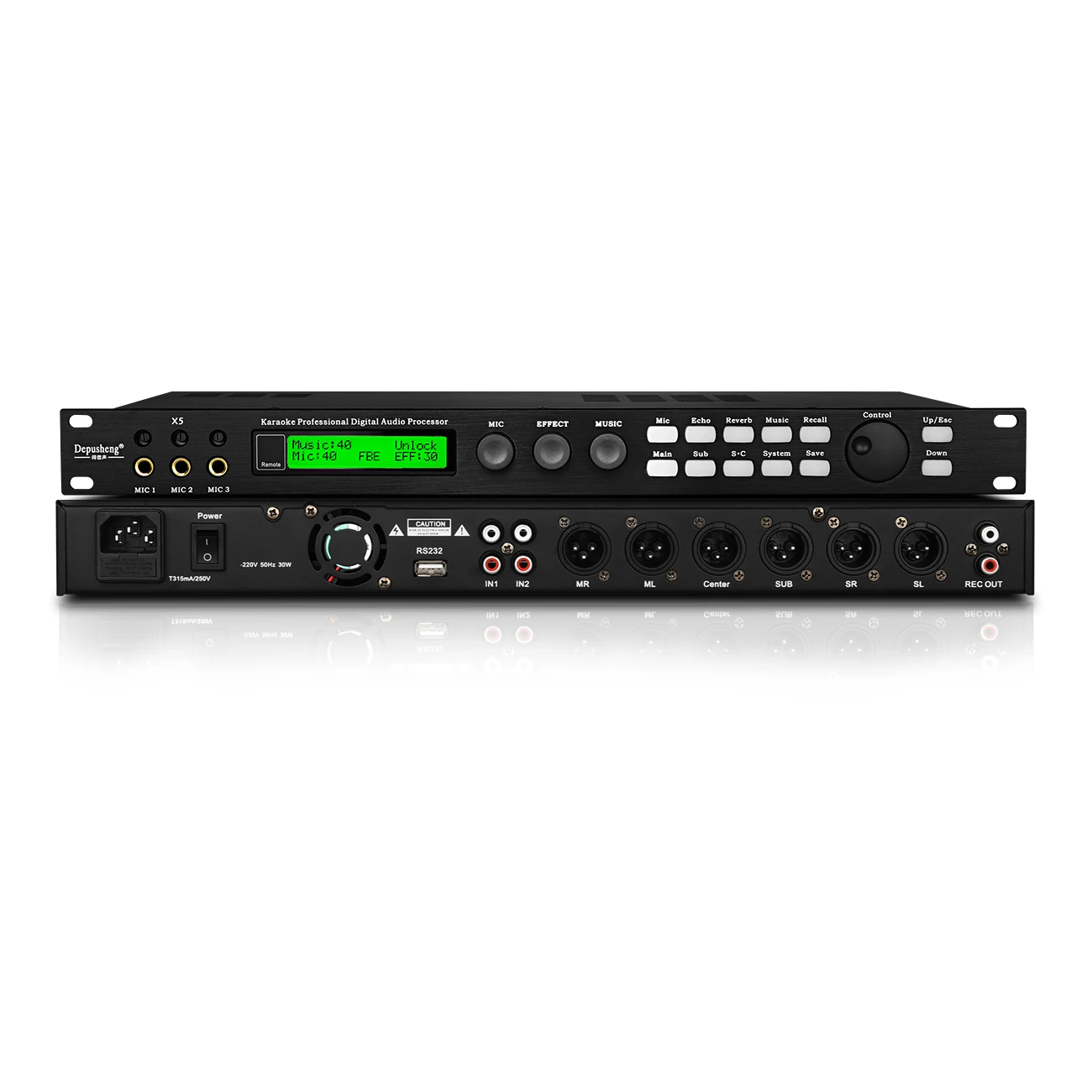 Audio Processor Depusheng X5 Digital Audio Effect Power Amplifier ...