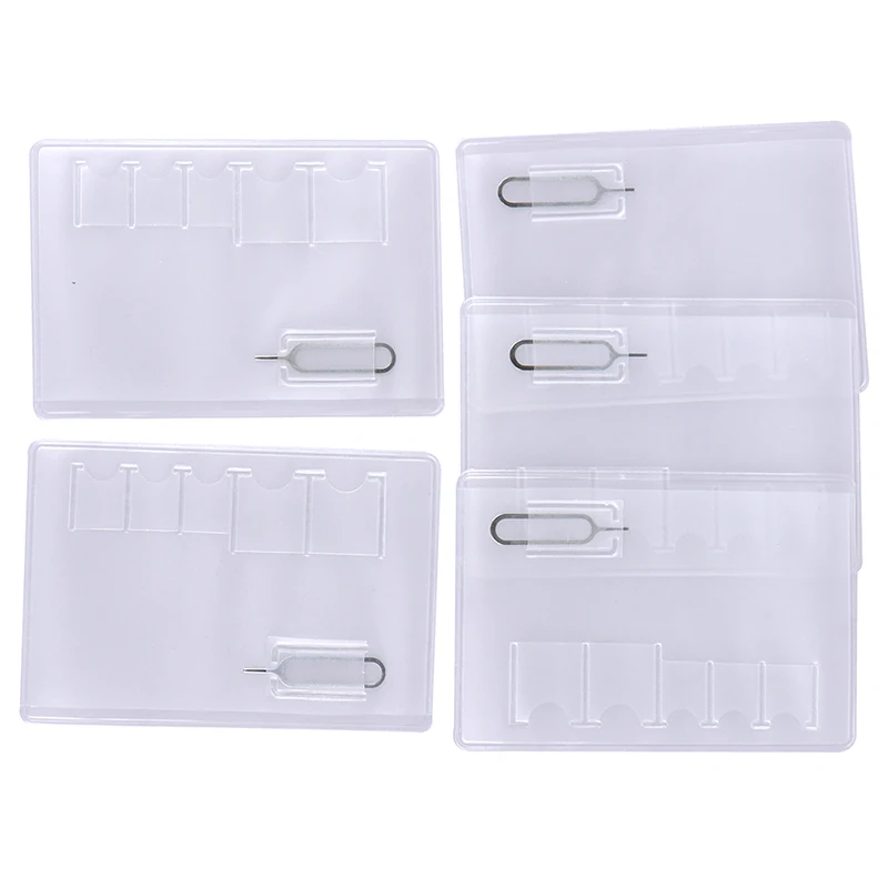 5Pcs-Universal-Transparent-Memory-Card-6-Sim-Card-Holder-Case-Portable ...