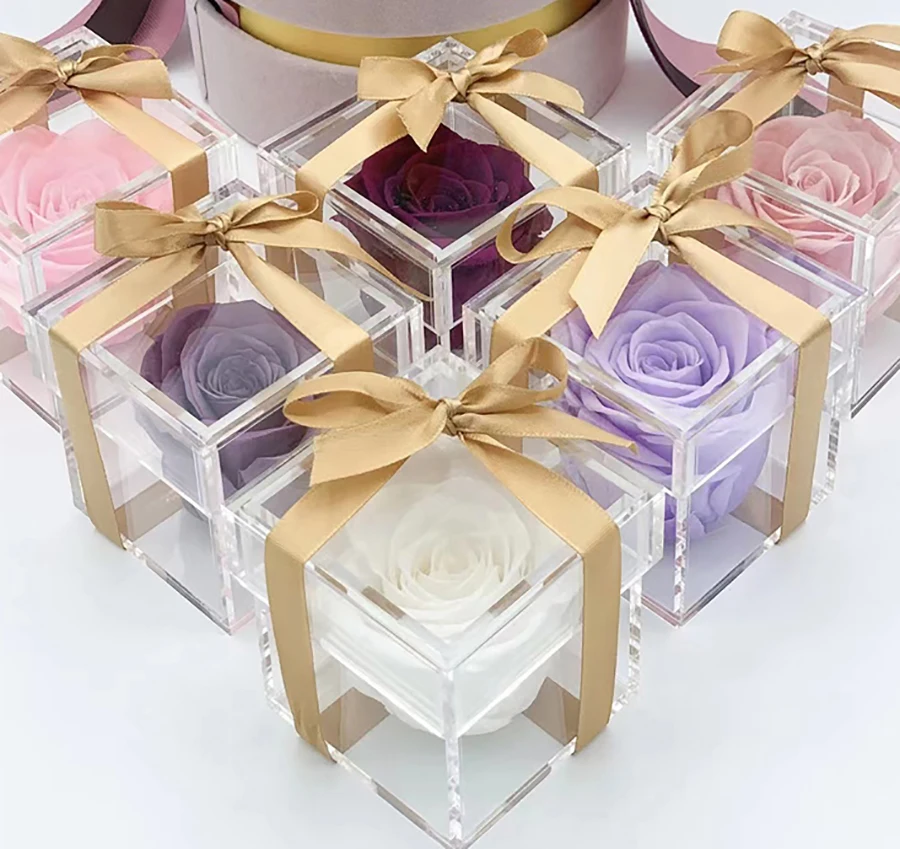 Preserved-Real-Rose-in-Luxe-Acrylic-Box-Eternal-Natural-Acrylic-Rose ...