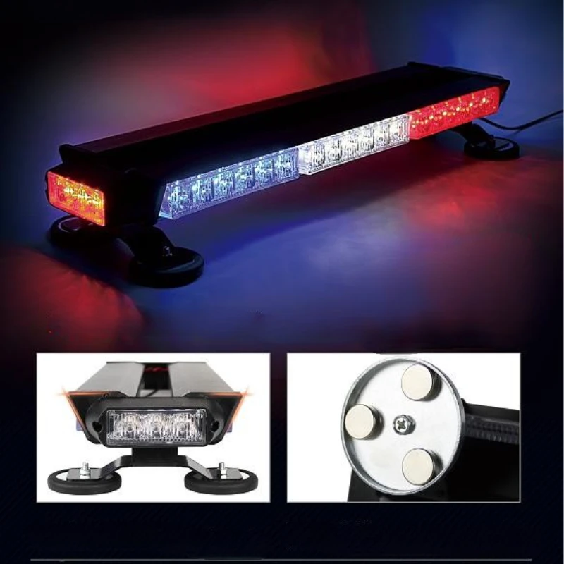 Car-and-Truck-Long-Warning-Lights-4-Sides-3-Sections-Roof-LED-Warning ...