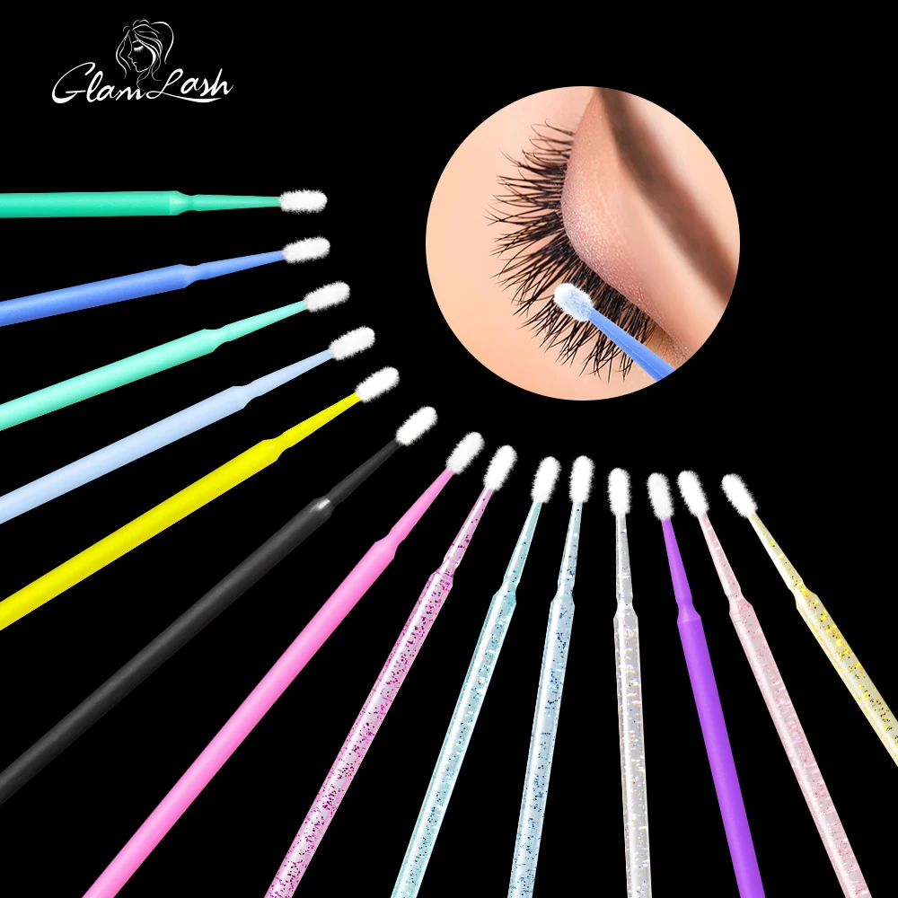 GLAMLASH-100Pcs-Disposable-MicroBrush-Eyelashes-Extension-Individual ...