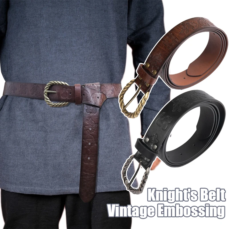 Medieval-Viking-Belt-Embossed-PU-Leather-Knight-Waist-Belt-Retro ...