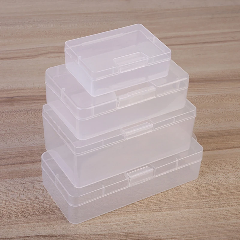 Transparent Rectangular Plastic Storage Box Organizer Stickers Box ...