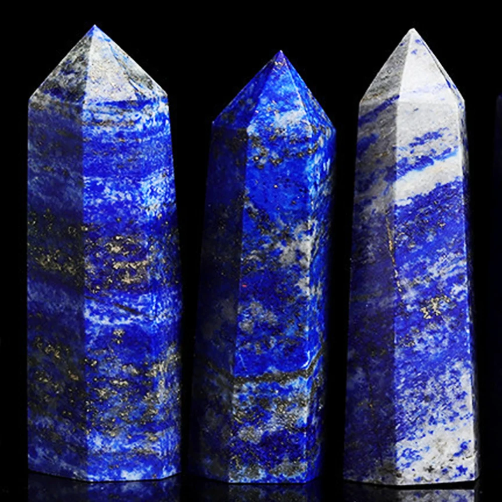 Lapis Lazuli Stone Single Pointed Hexagonal Prism Lazuli Stone Point ...