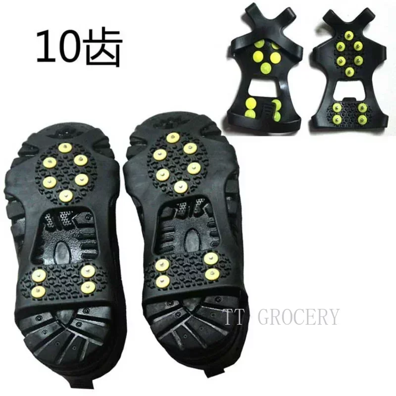 1-Pair10-Studs-Anti-Skid-Snow-Ice-Climbing-Shoe-Spikes-Ice-Grips-Cleats ...