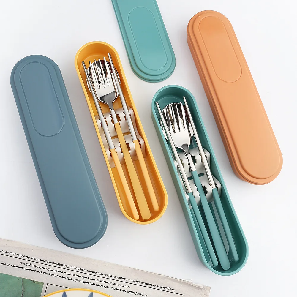 Portable-Cutlery-Spoon-Fork-Chopsticks-Lunch-Tableware-with-Box-Fixed ...