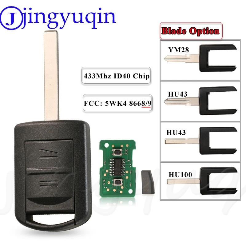 jingyuqin 2BTN Car Remote Key For Vauxhall Opel Corsa C 2001-2007 ...