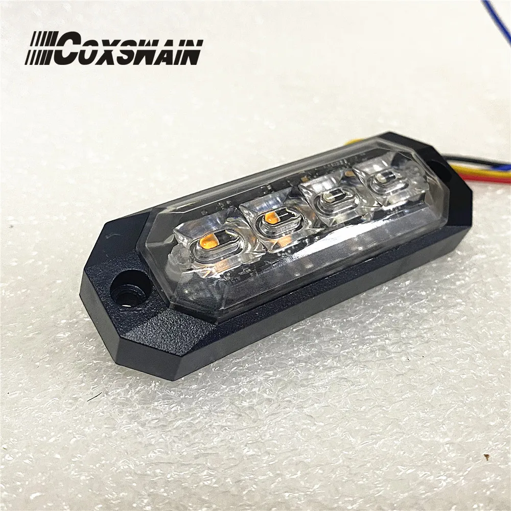 1pc Dual Color 8 LED Police Ambulance Strobe Warning Light Surface ...
