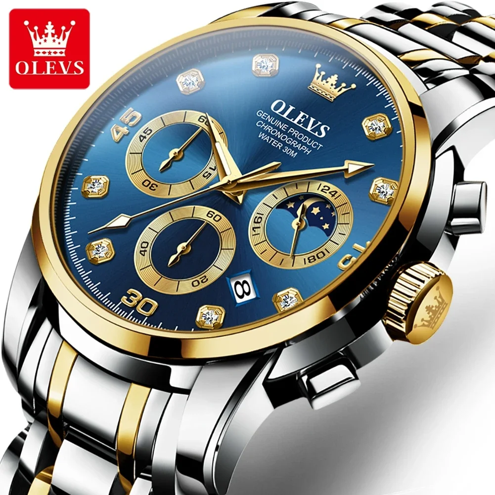 OLEVS-2889-Fashion-Quartz-Watches-For-Men-Waterproof-Stainless-Steel ...