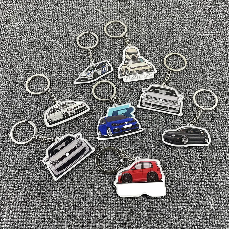 JDM-GOLF-CAR-Model-Keychain-Keyring-Key-Chain-Rubber-Key-Ring-For ...