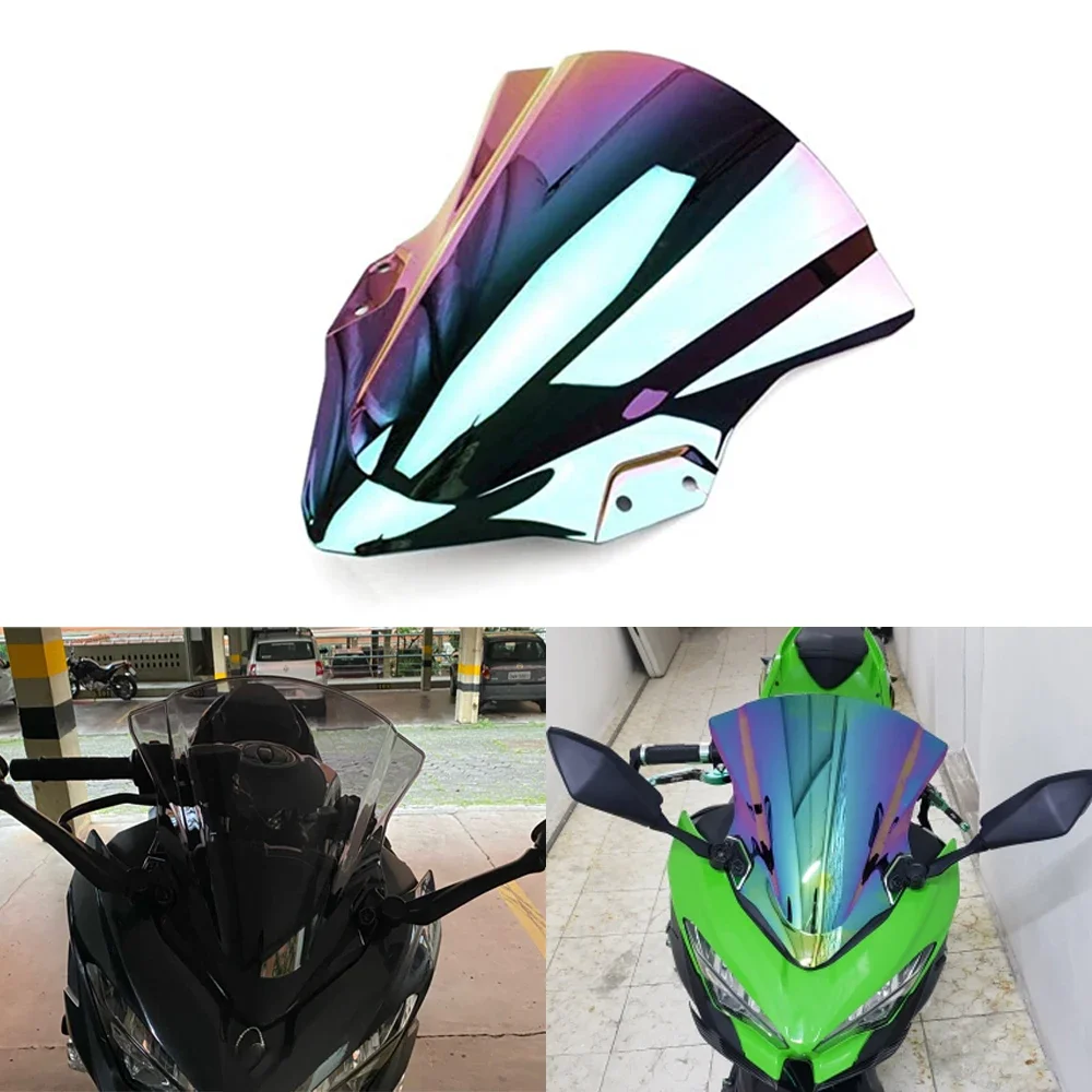 Motorcycle-Double-Bubble-Windshield-Deflector-Protector-Wind-Screen-For ...