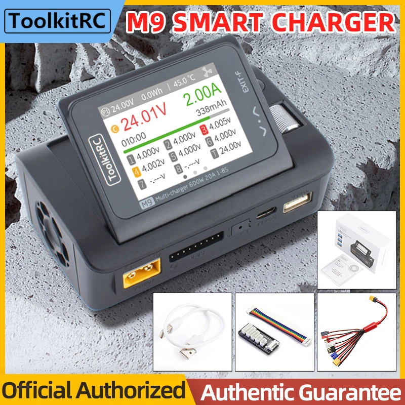 ToolkitRC M9 스마트 충전기 Lipo 배터리 밸런스 충전기 방전기, 듀얼 USB 멀티 앵글 디스플레이, 1 8S ...