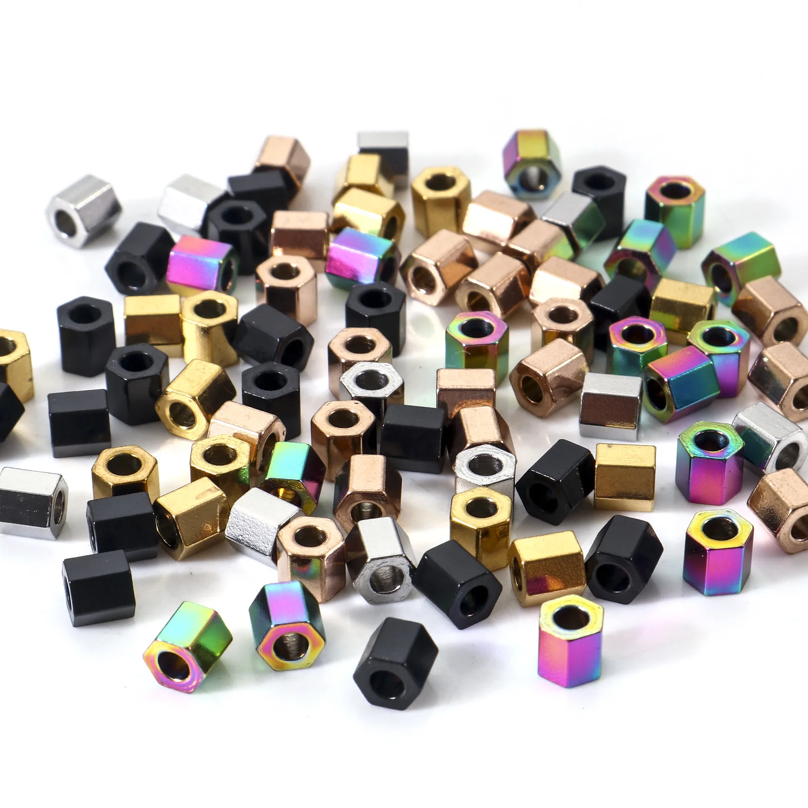 304-Stainless-Steel-Beads-Multicolor-Hexagonal-Prism-Spacer-Beads-For ...
