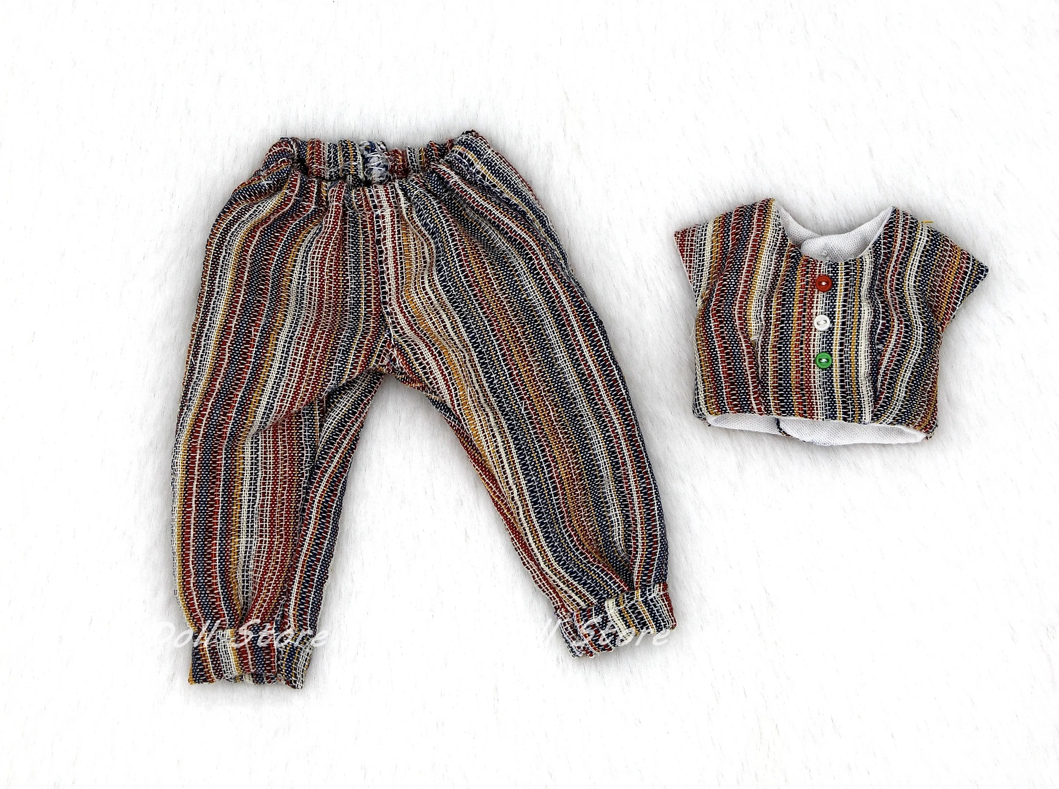 Kari Doll Clothes and skirts 2026 Colorful striped pants short-sleeved ...