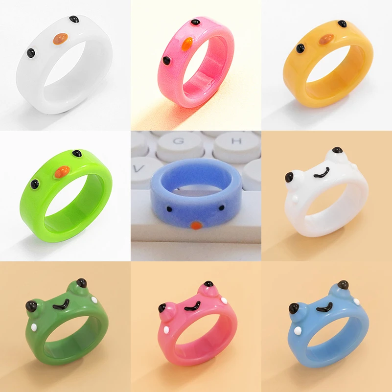 Cute-Animal-Rings-For-Women-Girls-Funny-Personality-Cartoon-Frog-Chick ...