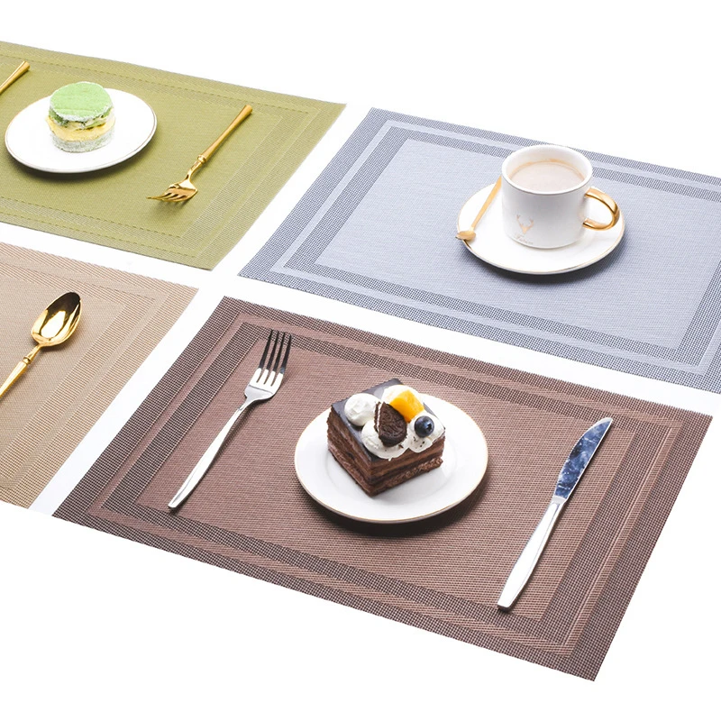 4/6/8/10/12Pcs Modern Elegant PVC Placemat Dining Table Mat Cafe Anti ...