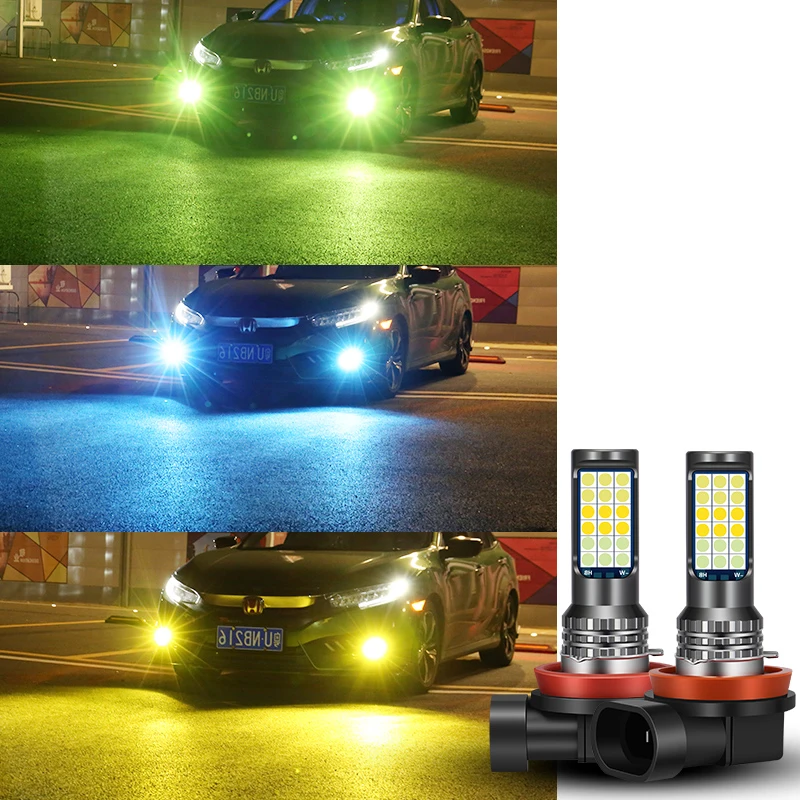 30W 3 Colors Flash H8 H11 LED Fog Lights Dual Colors Led fog light 3030 ...