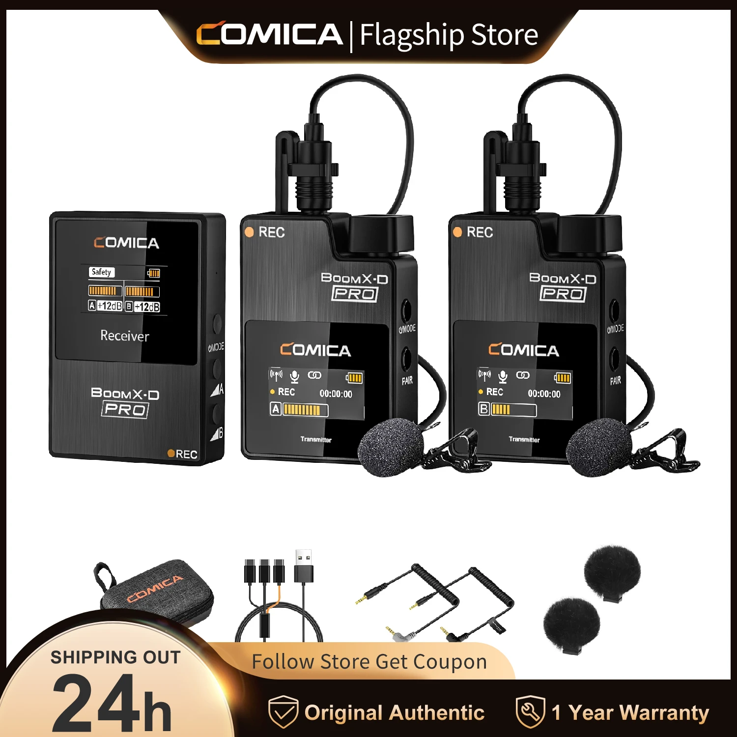 Comica-BoomX-D-Pro-2-4GHZ-Dual-channel-Wireless-Lapel-Microphone ...